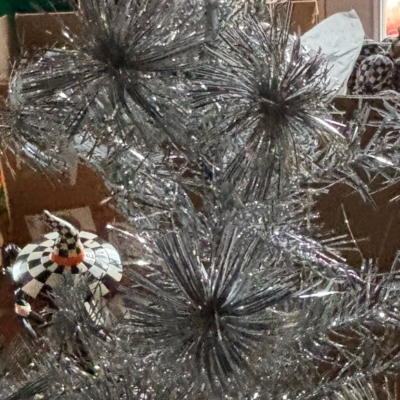 Vintage | Holiday | 4 Ft Silver Pom Pom Christmas Tree | Poshmark